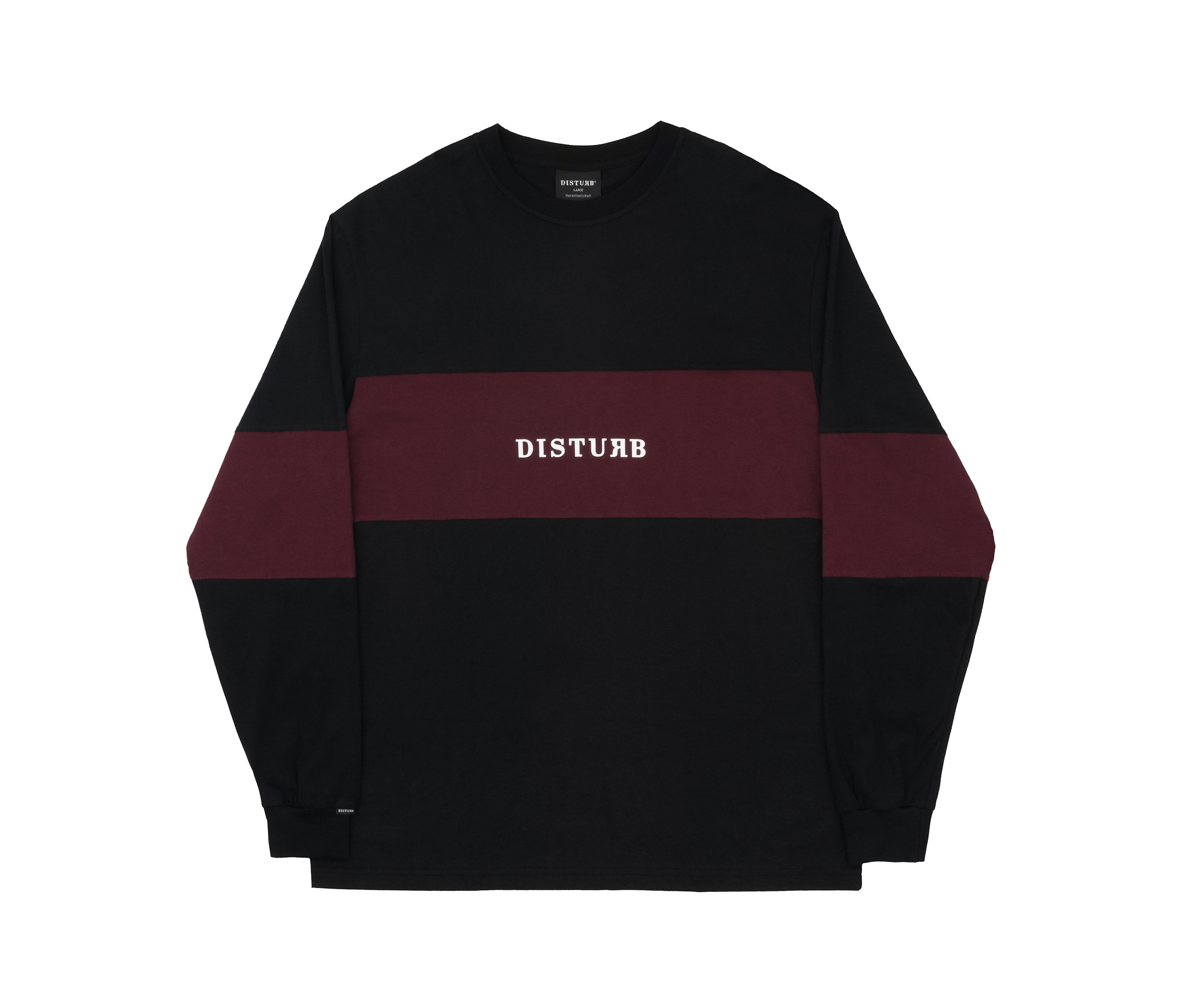 Signature Long Sleeve in Black/Burgundy | Disturb Epic Apparel
