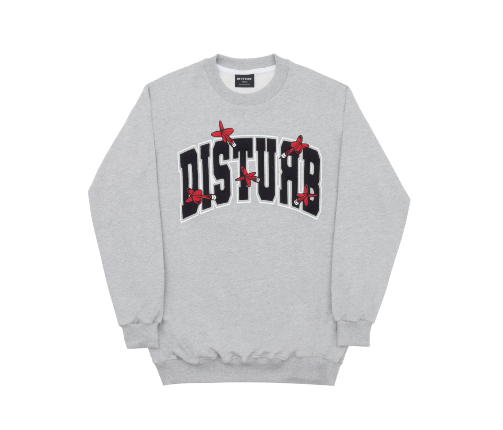College Crewneck in Heather Grey | Disturb Epic Apparel